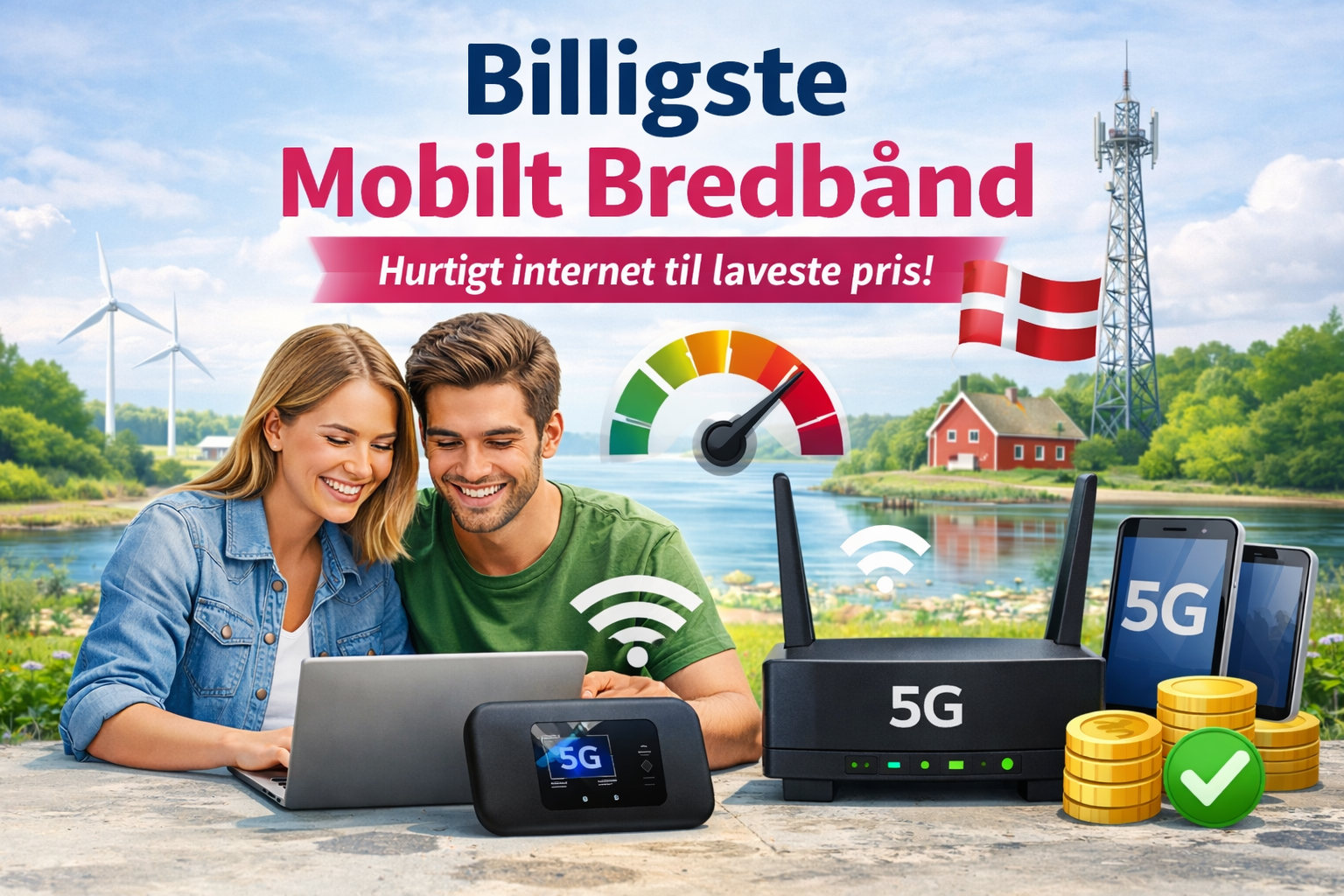 Billigste mobilt bredbånd 2026 → Sammenlign tilbud